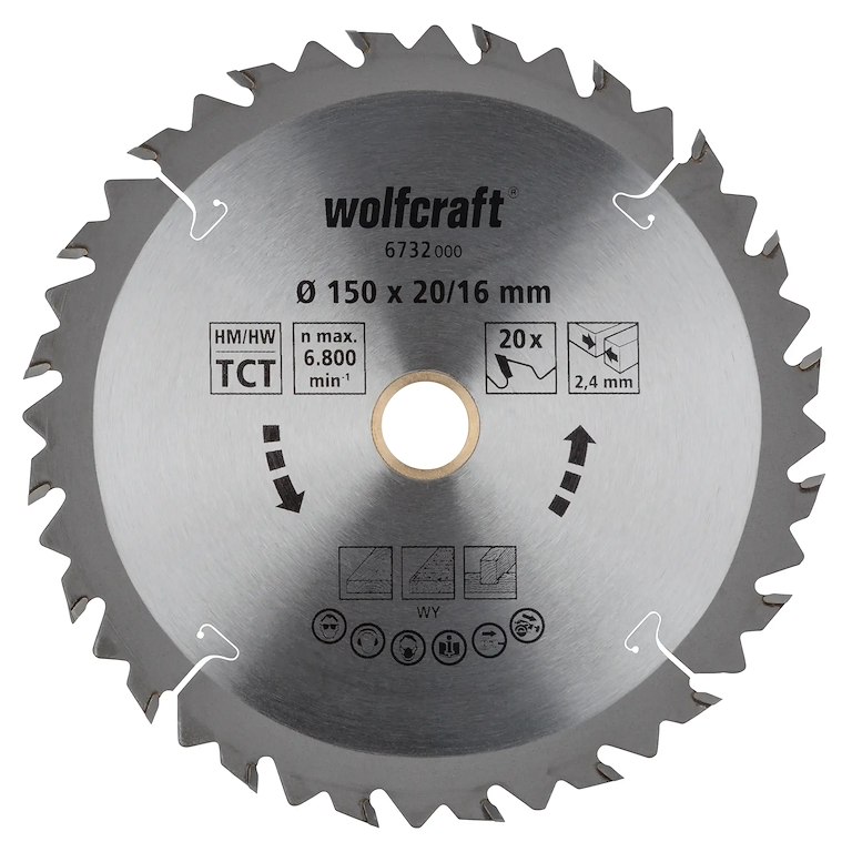 WOLFCRAFT Kružna testera za ručne cirkulare, HM, 150mm 6732000