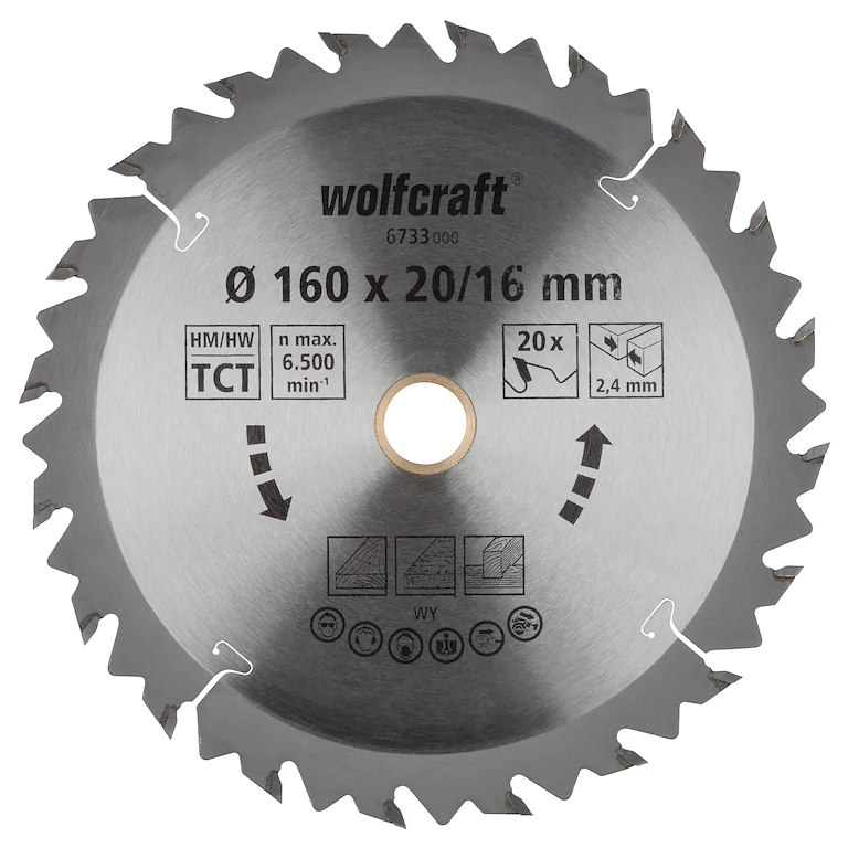WOLFCRAFT Kružna testera za ručne cirkulare, HM, 160mm 6733000