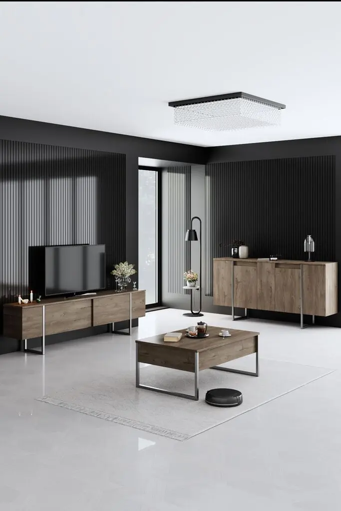 Hanah Home Set nameštaja za dnevnu sobu Luxe, Boje oraha