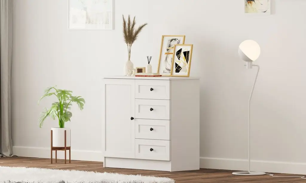 Hanah Home Komoda Rb-168-04-002, 87x85x43 cm, Bela