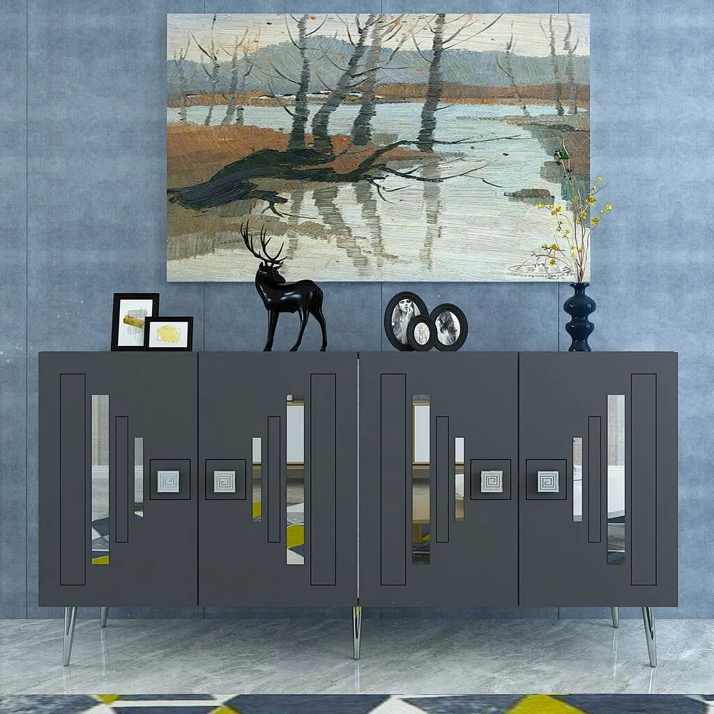 Hanah Home Konzolni sto Seduna, 150x75x35 cm, Antracit-srebrne boje