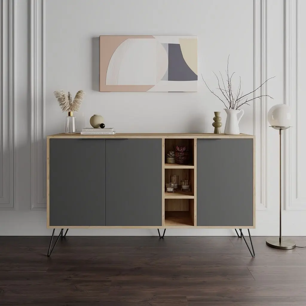 Hanah Home Clara Console Komoda,Smeđa-Siva