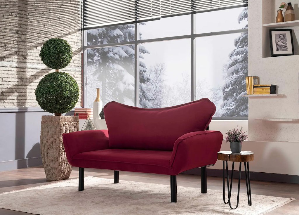 Atelier del Sofa Dvosed na razvlačenje Chatto 140x70x65cm Bordo