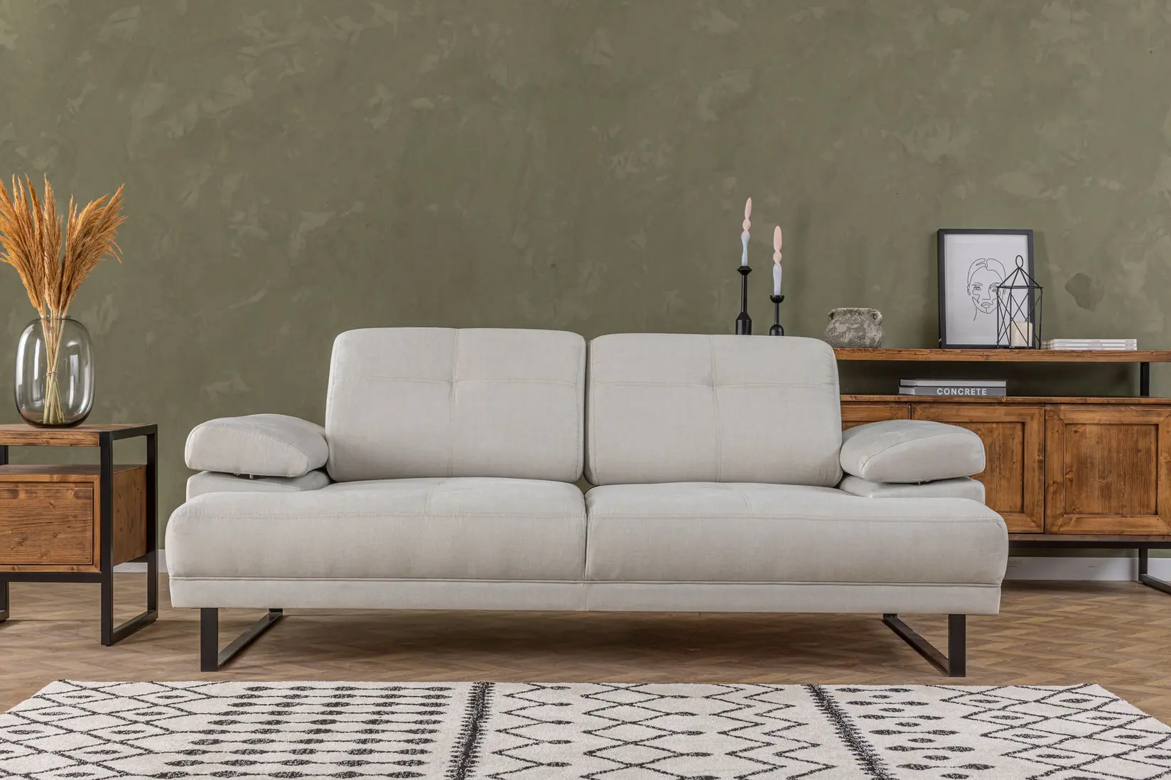 Atelier del Sofa Dvosed na razvlačenje Mustang 99x83x199cm Beli