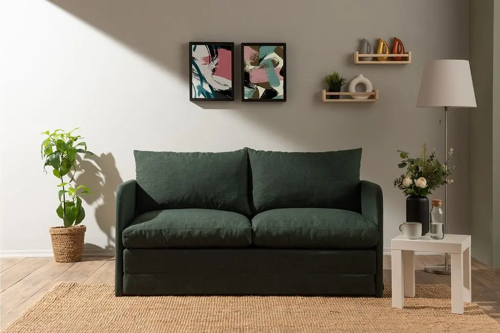 Atelier del Sofa Dvosed na razvlačenje Saga XL, 148 x 70 x 66 cm, Zeleni