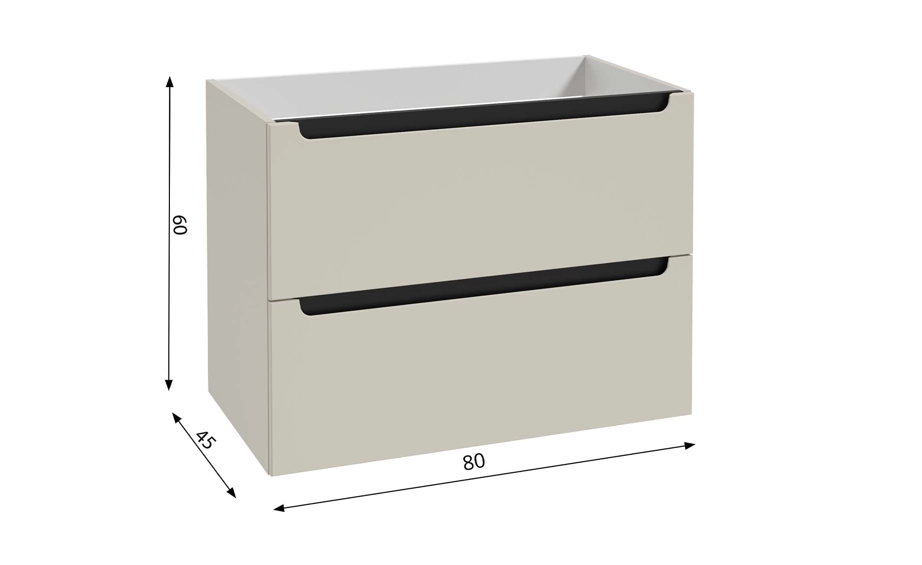 Stilla kupatilska baza 2 fioke 80x45x60 cm kašmir mat