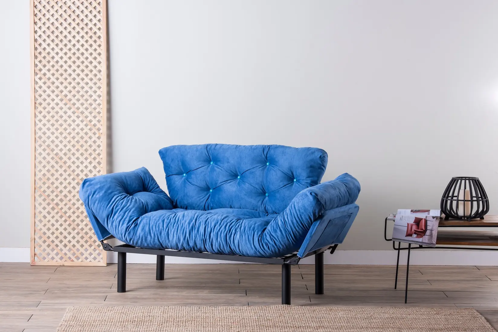 Atelier del Sofa Dvosed na razvlačenje Nitta 155x85x70cm Plavi