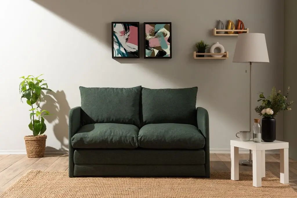 Atelier del Sofa Dvosed na razvlačenje Saga, 128 x 70 x 66 cm, Zeleni