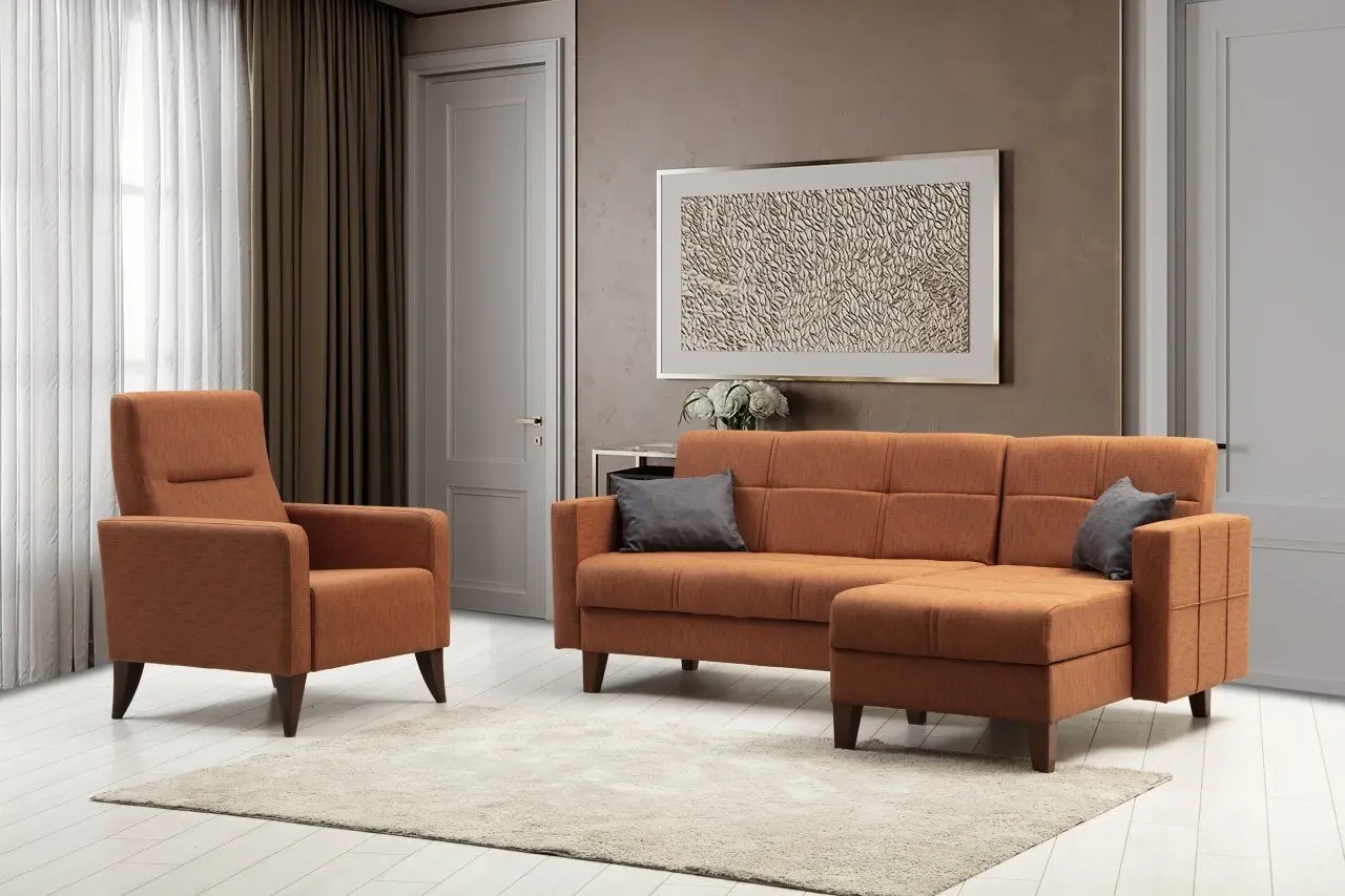 Atelier del Sofa Set Ugaona garnitura i fotelja Polya L Bronzani