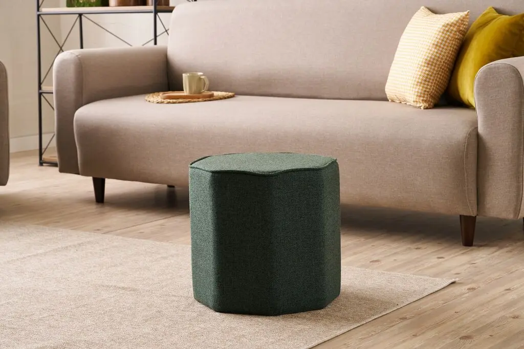 Atelier del Sofa Tabure Inozu, O40x40cm, Zeleni