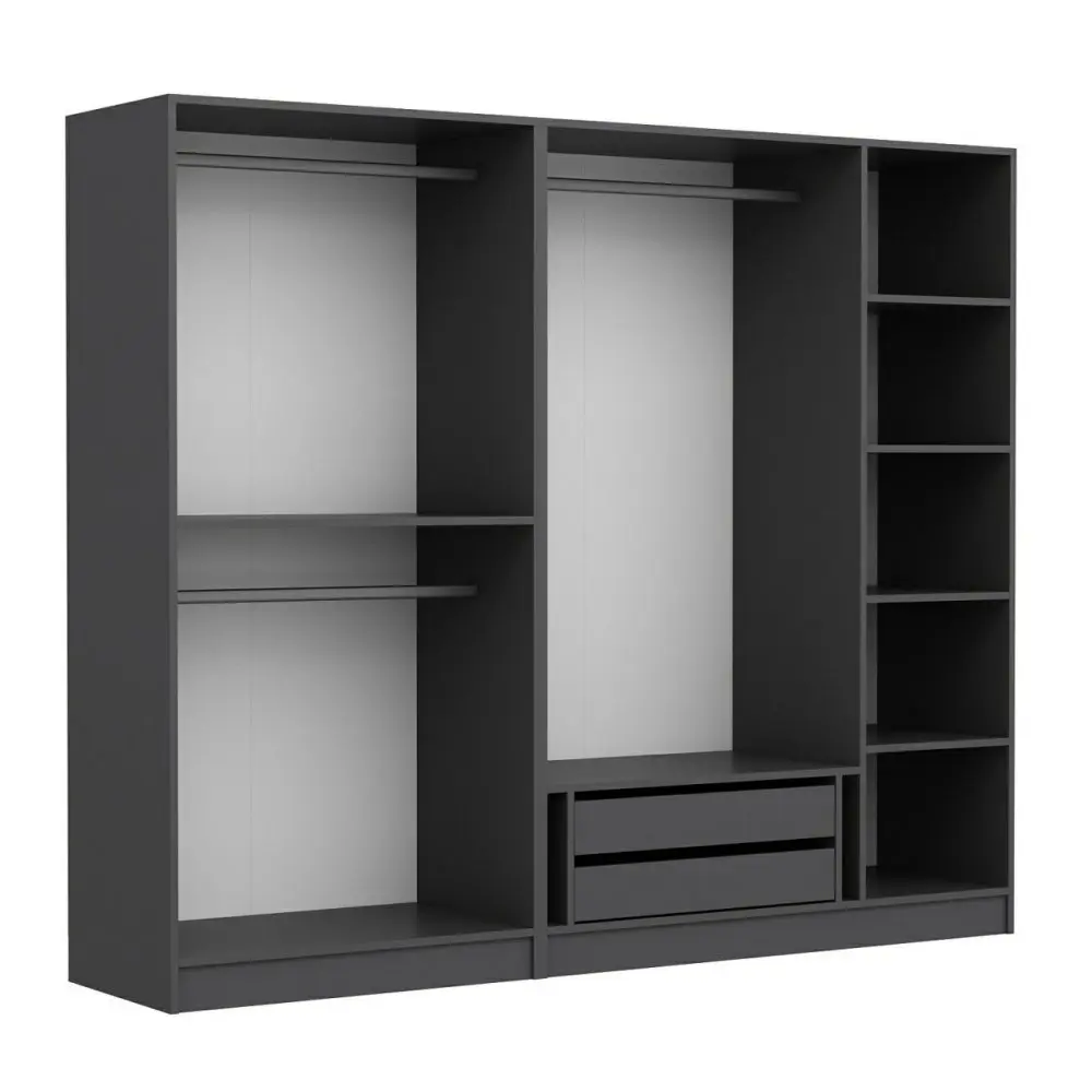 Hanah Home Kale 190 Anthracite v2 Garderober, 225x190x52cm,