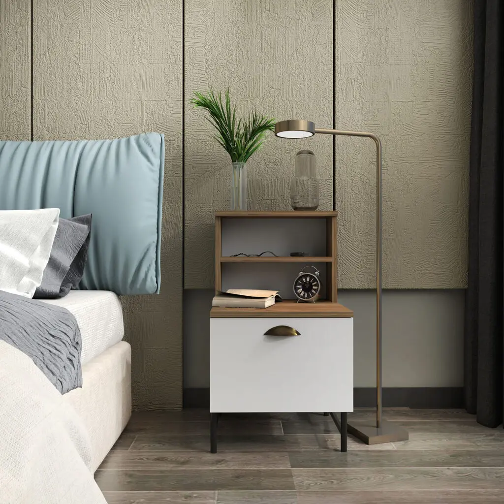 Hanah Home Noćni stočić Cressi, 45x22.5x83 cm, Beli