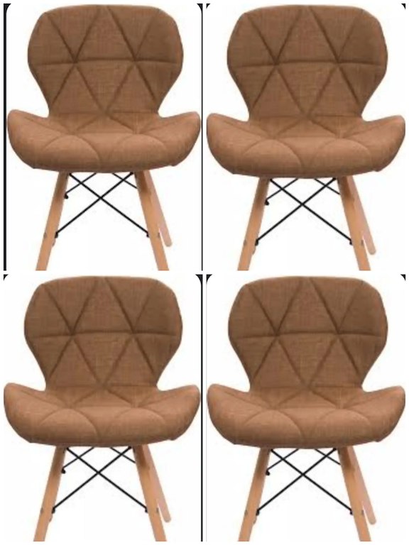 JANG Set trpezarijskih stolica,Tapacirane, 4 komada, Braon