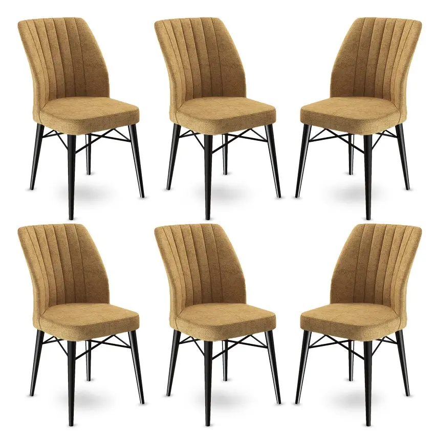 Hanah Home Set 6 trpezarijskih stolica Flex Kapućino-Crni