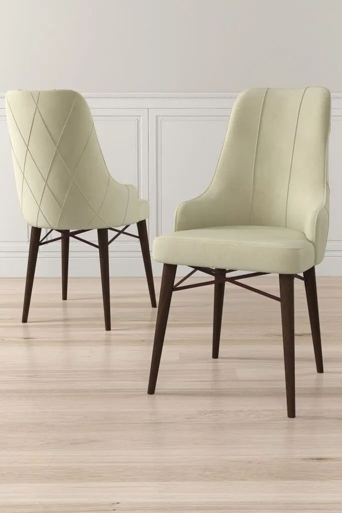 Hanah Home Set stolica Neta, 46x95x42 cm, 4 komada, Krem-braon