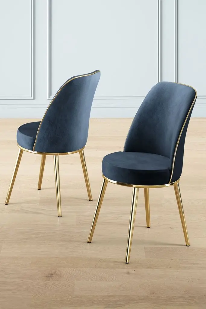Hanah Home Set stolica Pefa, 45x91x42 cm, 4 komada, Antracit-zlatne boje