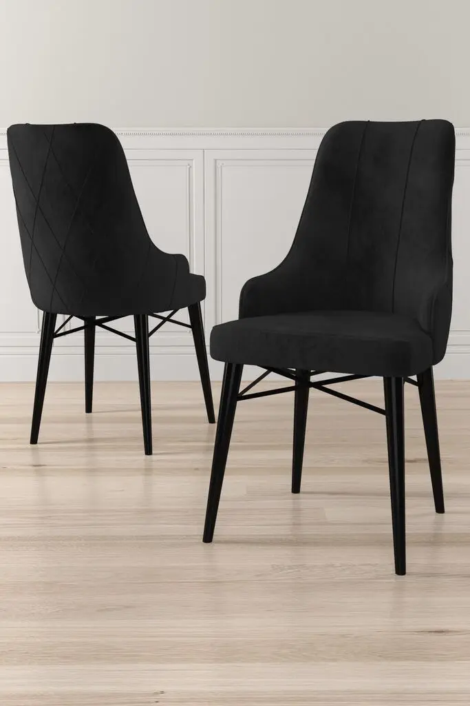 Hanah Home Set stolica Neta, 46x95x42 cm, 4 komada, Crne