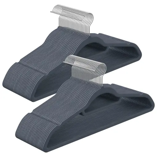 OSKAR Velur vešalice CRF20VK, 20 kom, Sive