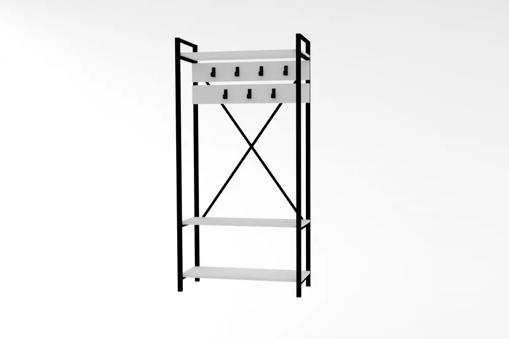 Hanah Home Čiviluk Polica Alfa White, Beli