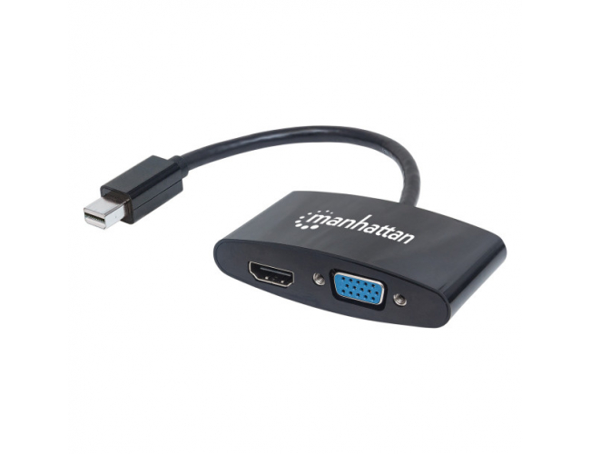 Manhattan (152709) Mini DisplayPort (muški) na HDMI/VGA (ženski) adapter crni