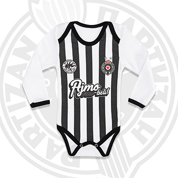 Bebi bodi sa dugim rukavima "Ajmo crno-beli" FK Partizan 3752