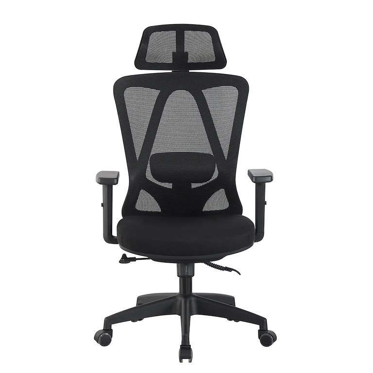 Kancelarijska ergonomska stolica MC 016 ERGOTRON 3, Crna, Podesiva lumbalna podrška