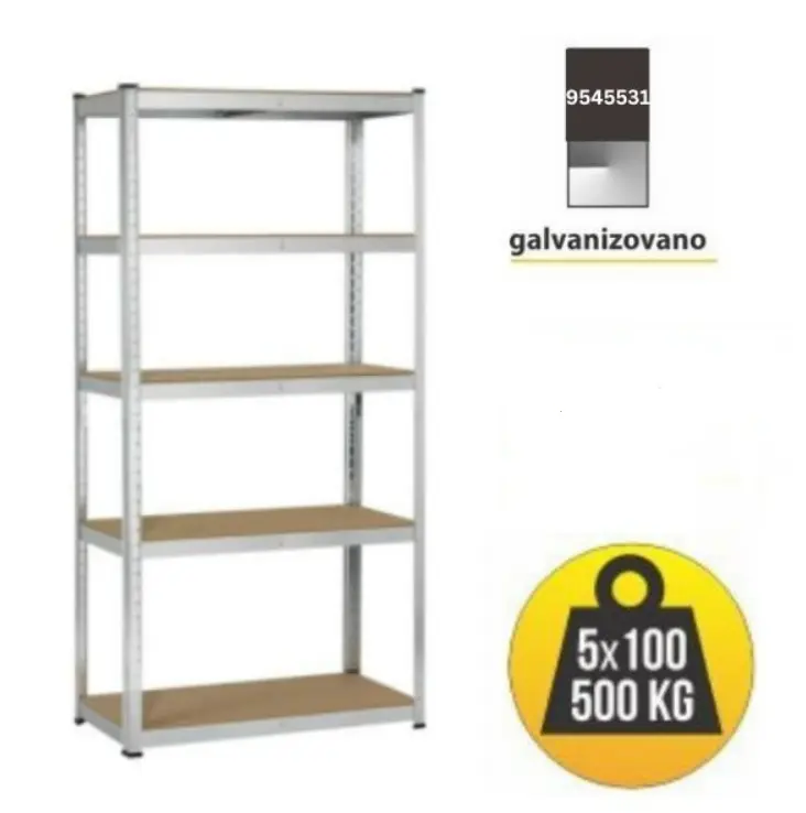 SMART STORAGE Polica metal medijapan 180x100x35cm 5x100kg