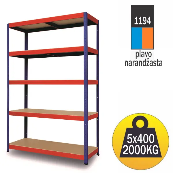 SMART STORAGE Polica Futur 180x100x50cm 5x400kg
