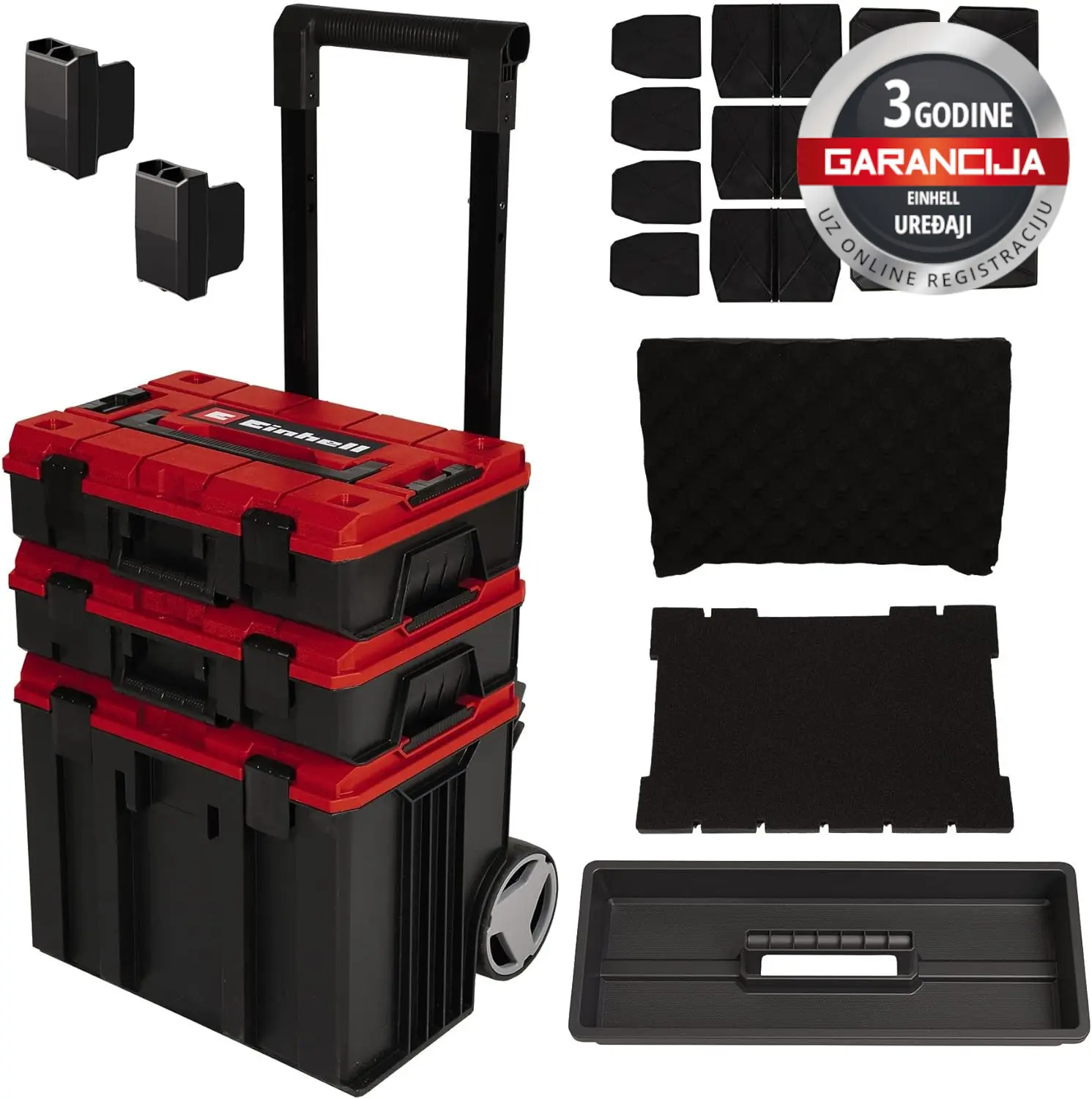 EINHELL Sistemska kolica sa 3 kofera E-Case Tower