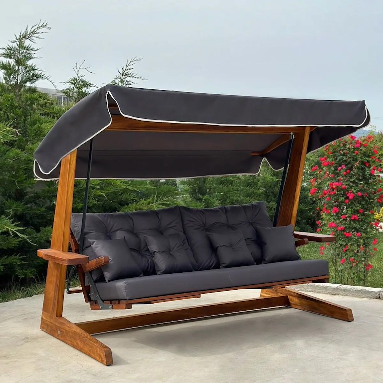 Hanah Home Baštenska ljuljaška Luna Deluxe 2600 200x200x70cm Bež-Antracit