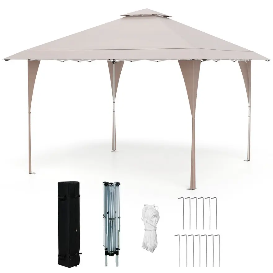 Gazebo paviljon sa mehanizmom 4x4m Bež