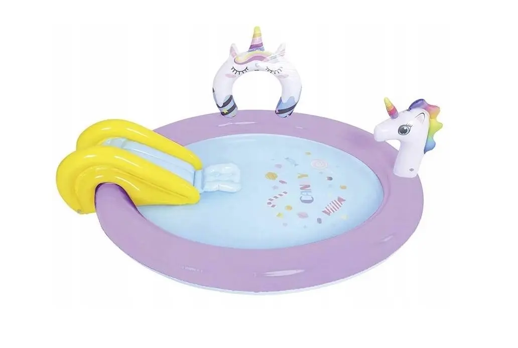 Jilong Unicorn Spray Pool Bazen za decu sa dodacima, 195x155x79cm, 125l, Ljubičasti