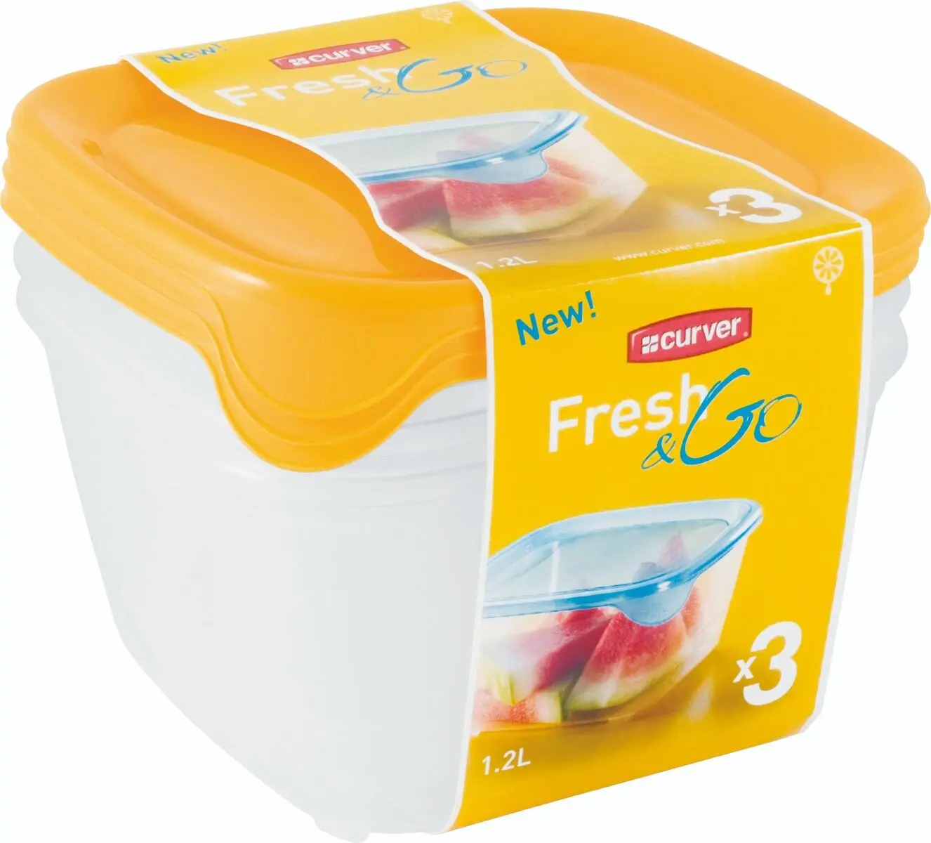 CURVER Kutije za hranu Fresh&Go 1.2l 3/1 žute
