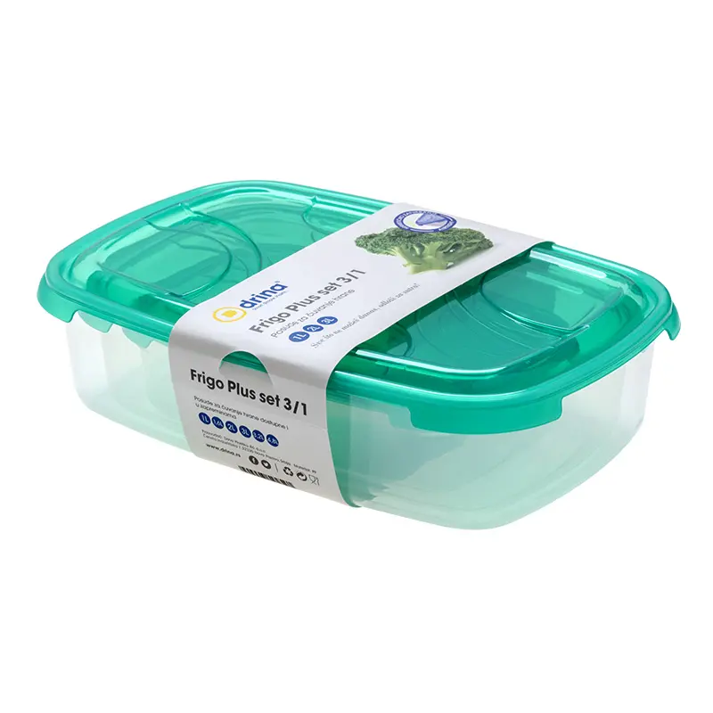 Drina Frigo Plus Set posuda, 3 komada, Zelena