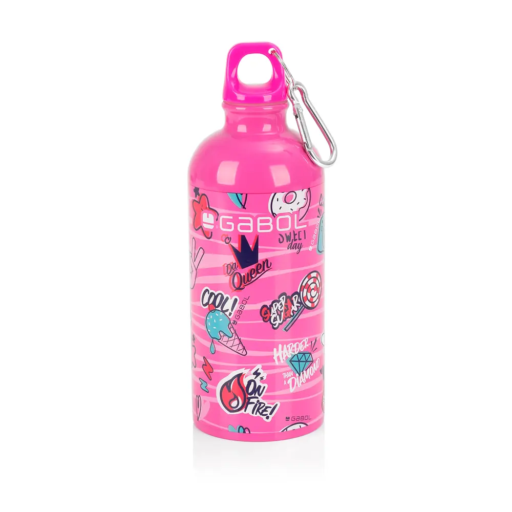 Gabol Aluminijumska boca za vodu 7x21 cm, 600ml Sticker, Roze