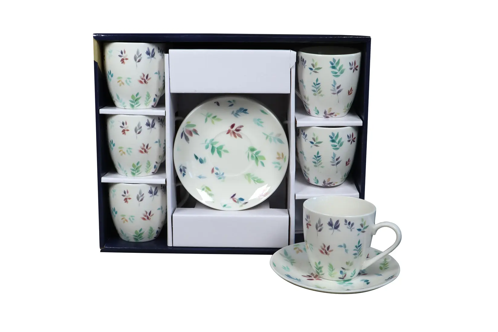 Sigma Set šolja za kafu, porcelan, 160ml 6/1 (Šar/List) YK160-GHJ-8942