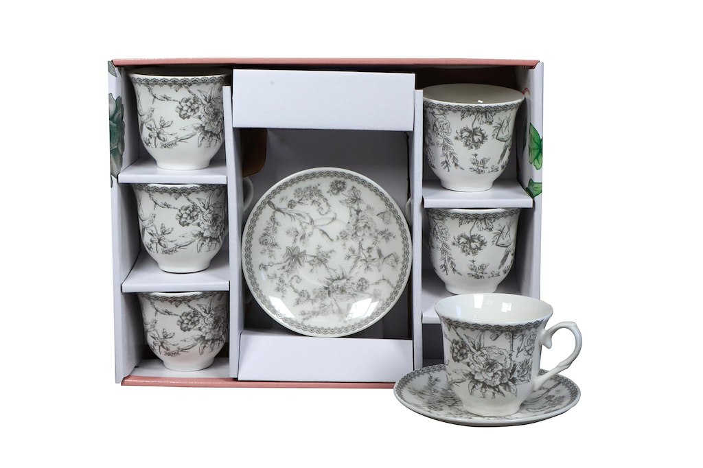 Sigma Set šolja za kafu, porcelan, 160ml 6/1 (Ret/Blk) YK160-ZCL-8935