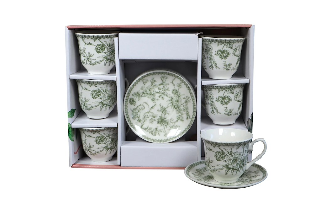 Sigma Set šolja za kafu, porcelan, 160ml 6/1 (Ret/Gr) YK160-ZCL-8928