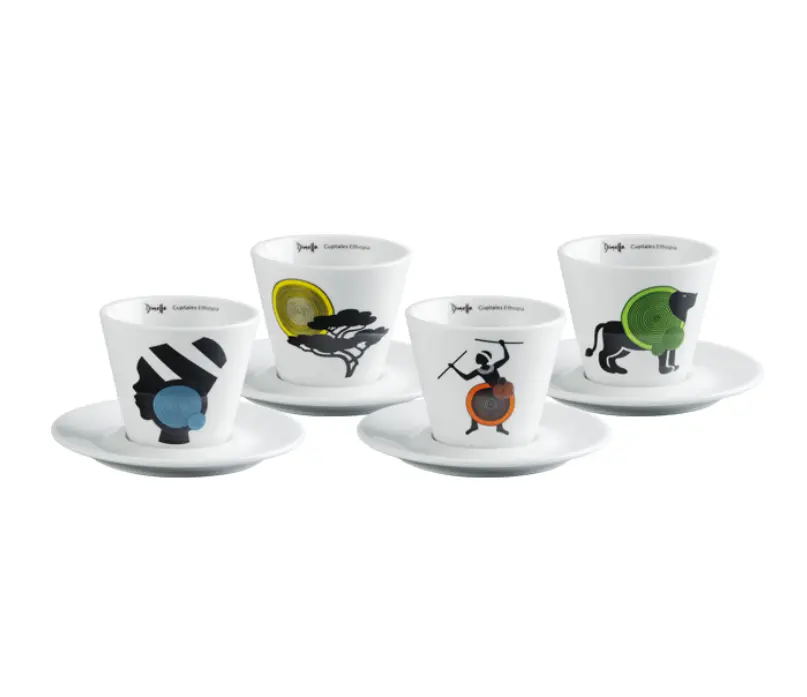 Dimello ETHIOPIA Cuptales Set šoljica za cappucinno, 4 šoljice, 150ml