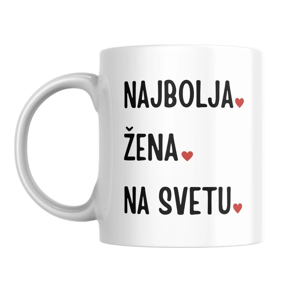 Šolja Najbolja žena na svetu, 330 ml, Bela