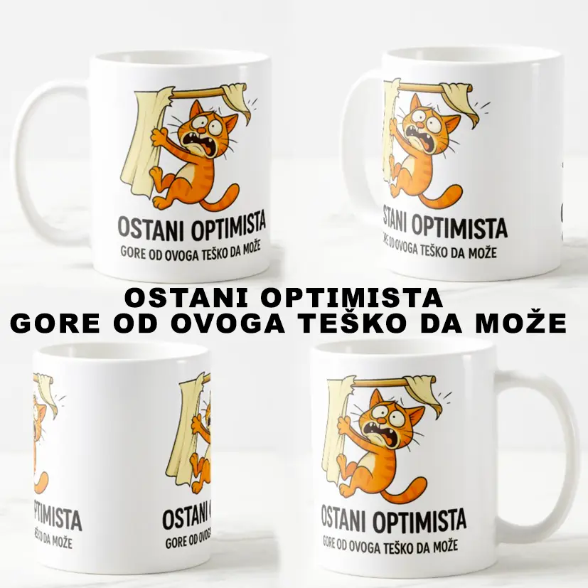 Keramicka šolja Ostani optimista