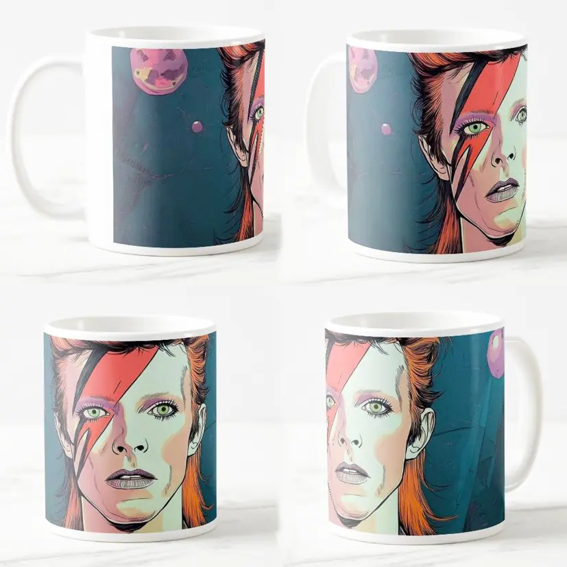 Keramička šolja David Bowie, 330ml, Višebojna