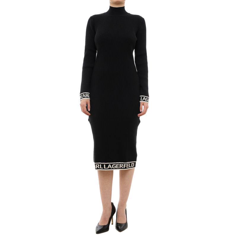 Ženska haljina Karl Lagerfeld logo knit dress