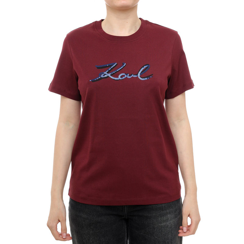 Ženska majica Karl Lagerfeld signature sequins t-shirt