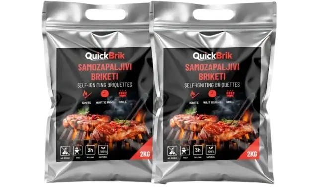QuickBrik Samozapaljivi briketi za roštilj BASIC, Paket 2 x 2kg