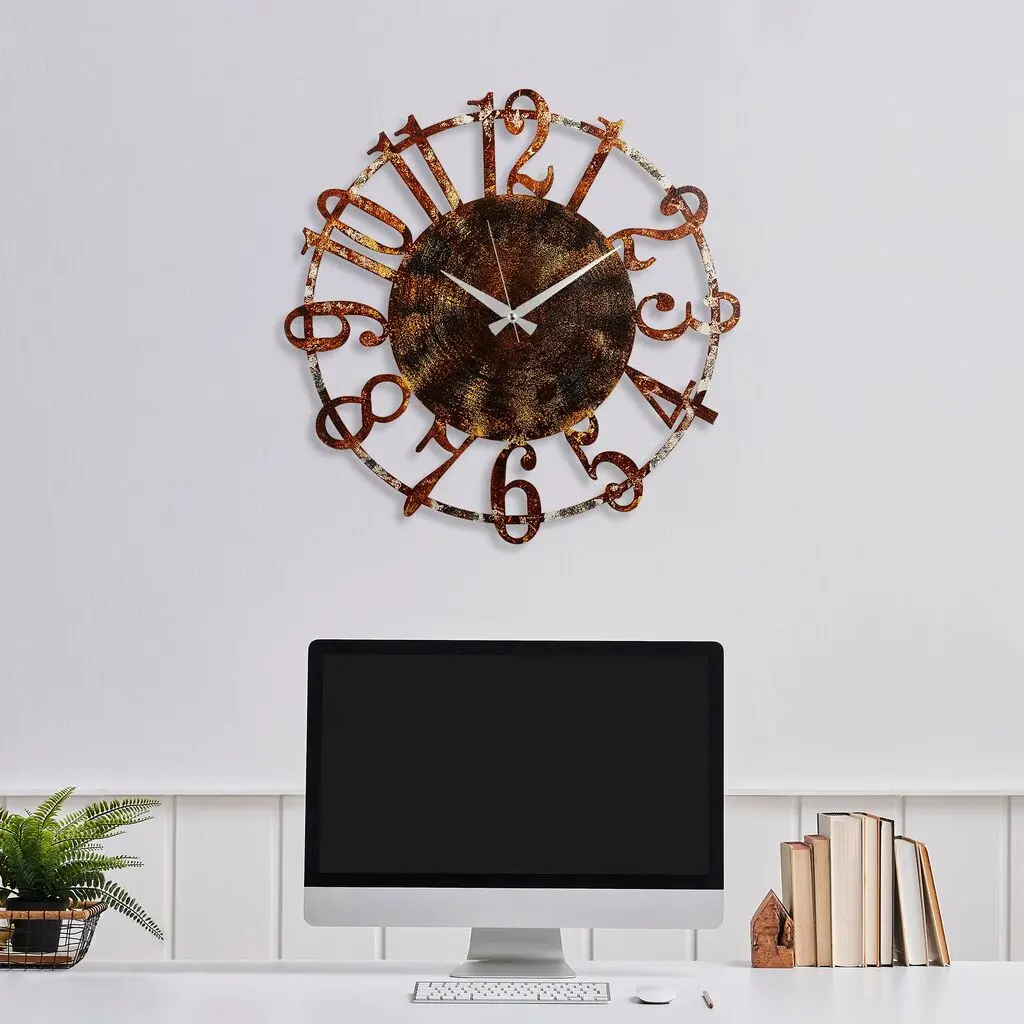 Wallity Zidni sat Metal Wall Clock 15 - 2, 48 cm, Bakarni