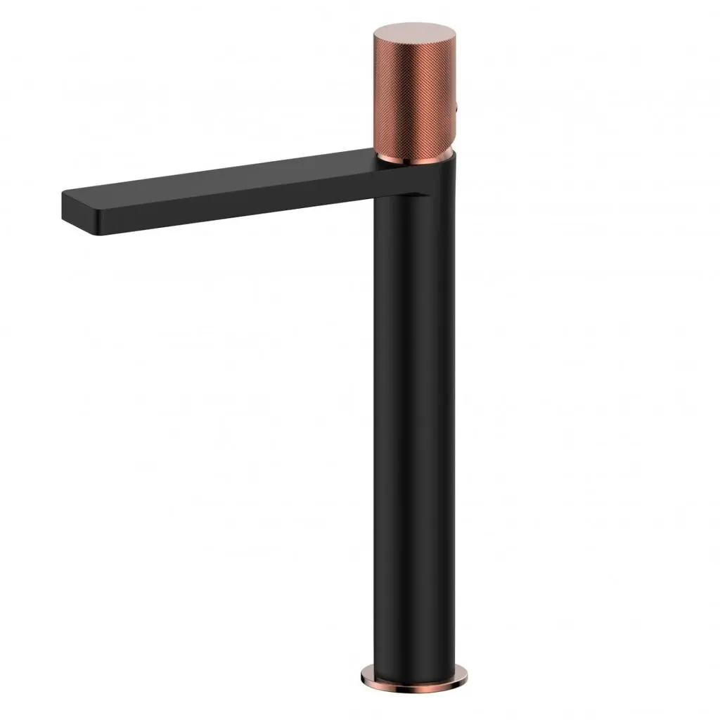 Copen Baterija za lavabo Grip, Visoka, Crno-rose gold