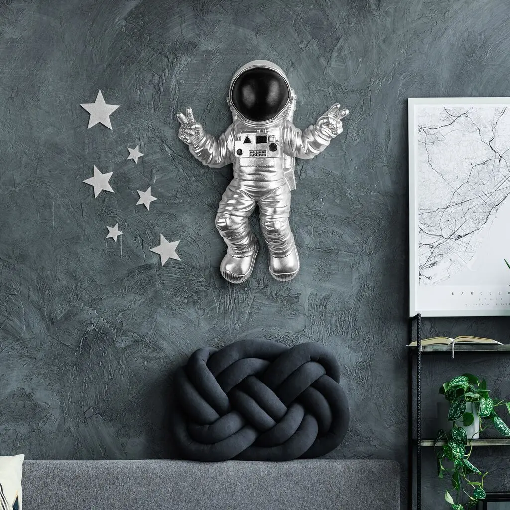 Wallity Zidna dekoracija Cosmonaut 7, 35x47x10 cm, Srebrne boje