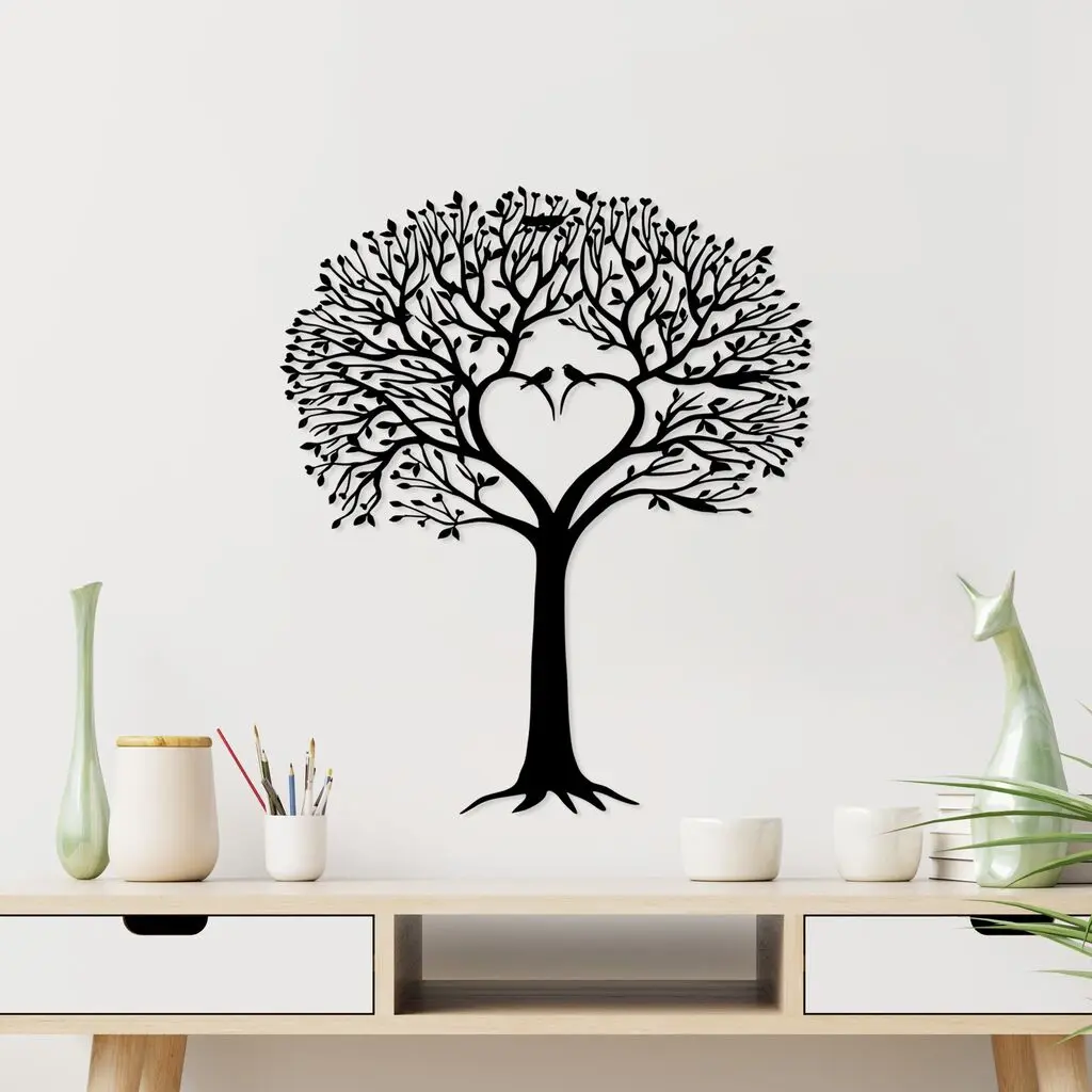 Wallity Zidna dekoracija Love Tree, 59 x 70 cm, Crna