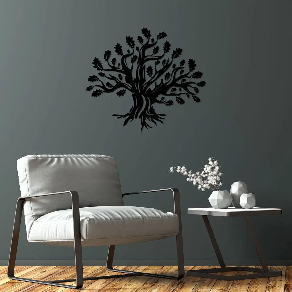 Wallity Zidna dekoracija Monumental Tree 8, 70 x 61 cm, Crna